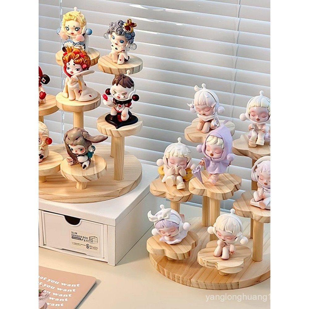 Wooden Blind Box Display Stand Hand-Made Storage Rack Ladder Standee ...