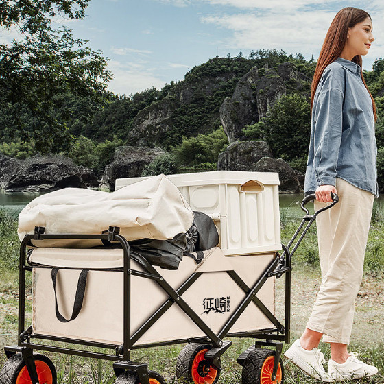 Outdoor trolley Wagon Beach camping trolley foldable trolleys cart ...