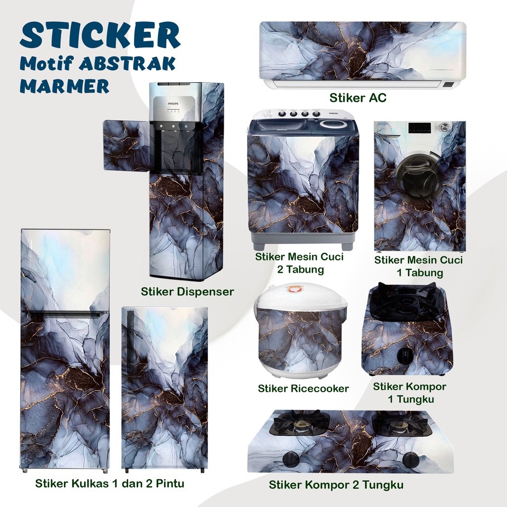 MESIN MATA Refrigerator sticker for washing machine stove 1 2 door eye tube Rice Cooker Marble ...