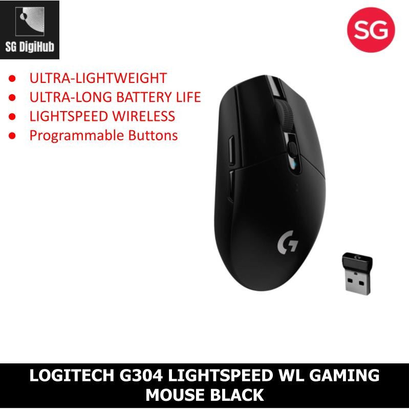 Logitech G304 LIGHTSPEED Wireless Gaming Mouse, Hero 12K Sensor, 12,000 ...