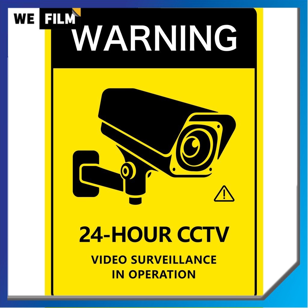 Warning Camera Sign Notice Sticker 24-HOUR CCTV VIDEO SURVEILLANCE IN ...
