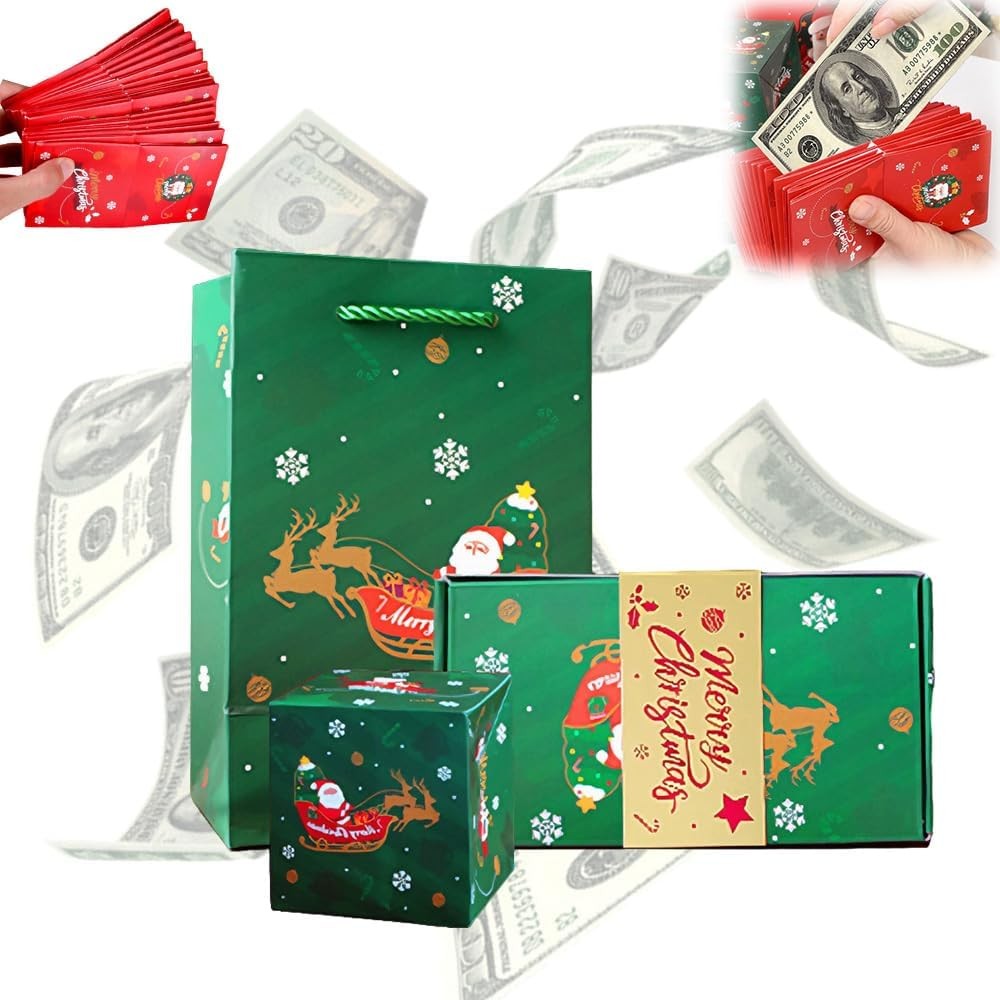 Surprise Gift Box Explosion for Money, 2024 Merry Christmas Surprise ...