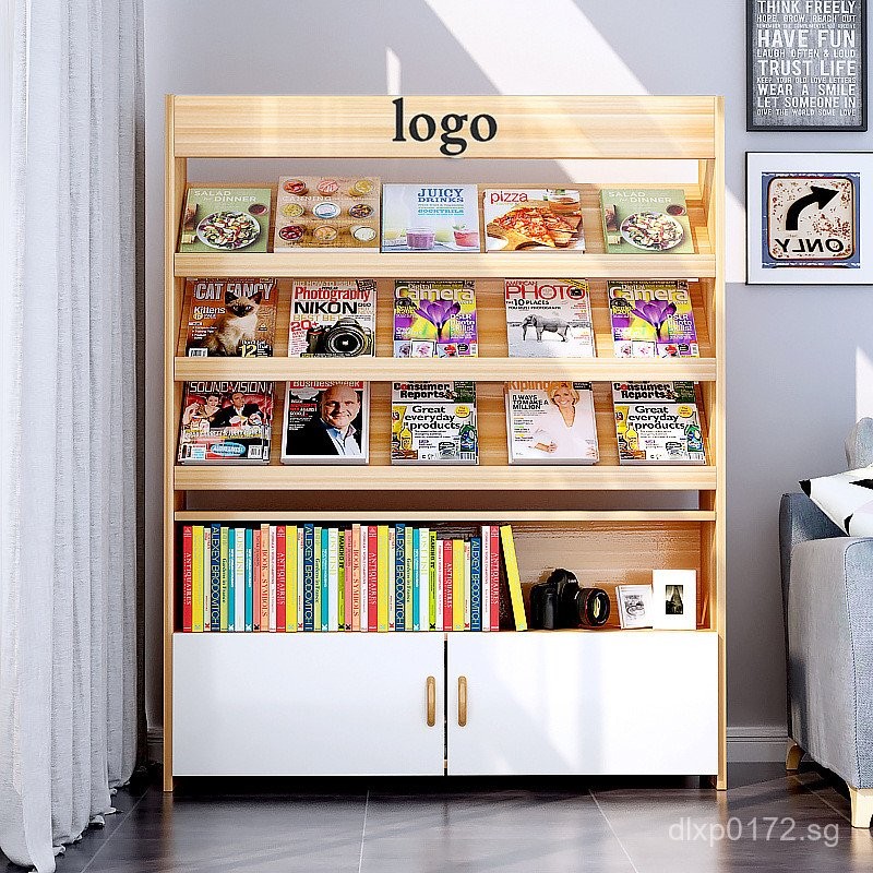 Floor Magazine Rack Simple Bookshelf Display Rack Newspaper Rack ...