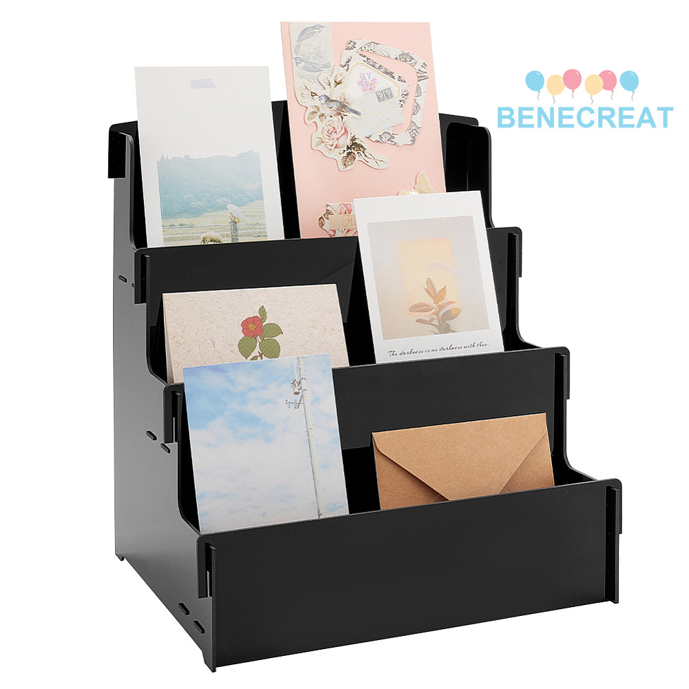 BENECREAT 1Set PH Greeting Card Display Stand 3-Tier Acrylic Sticker ...