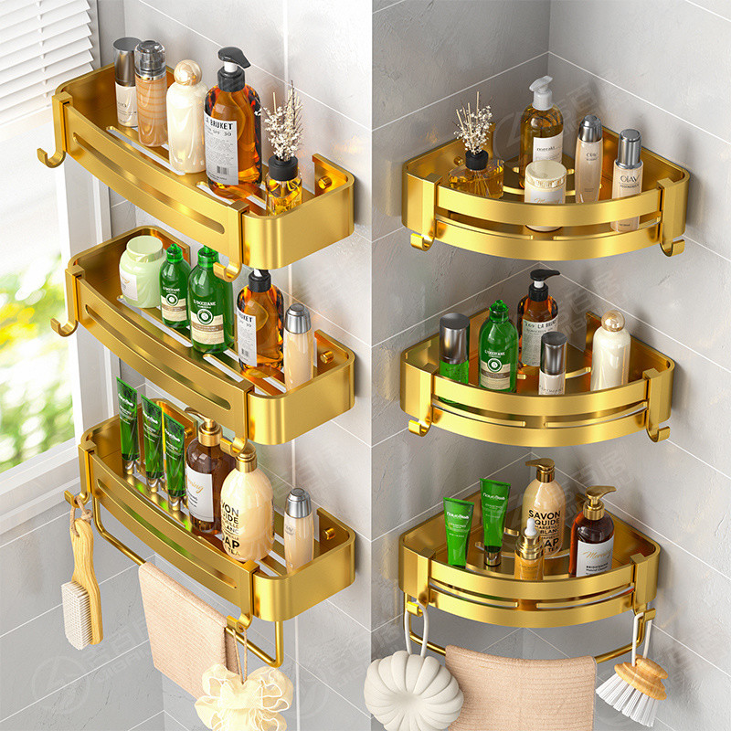 [48H Shipping] 1.1Jibaiju Gold No-Drill Toilet Bathroom Triangle ...