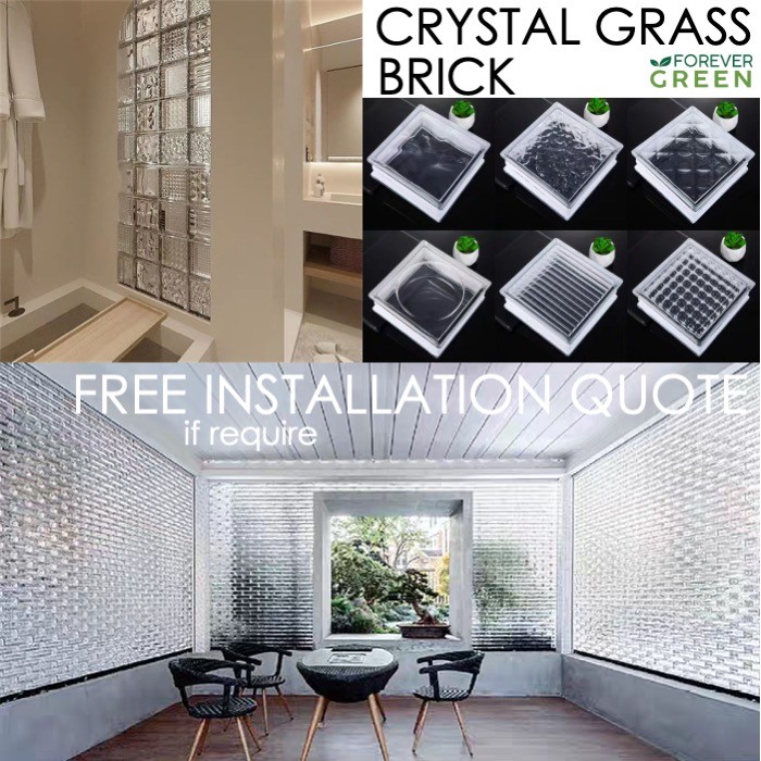 Crystal Brick Glass Brick Divider Window Balcony Privacy Screen Divider ...
