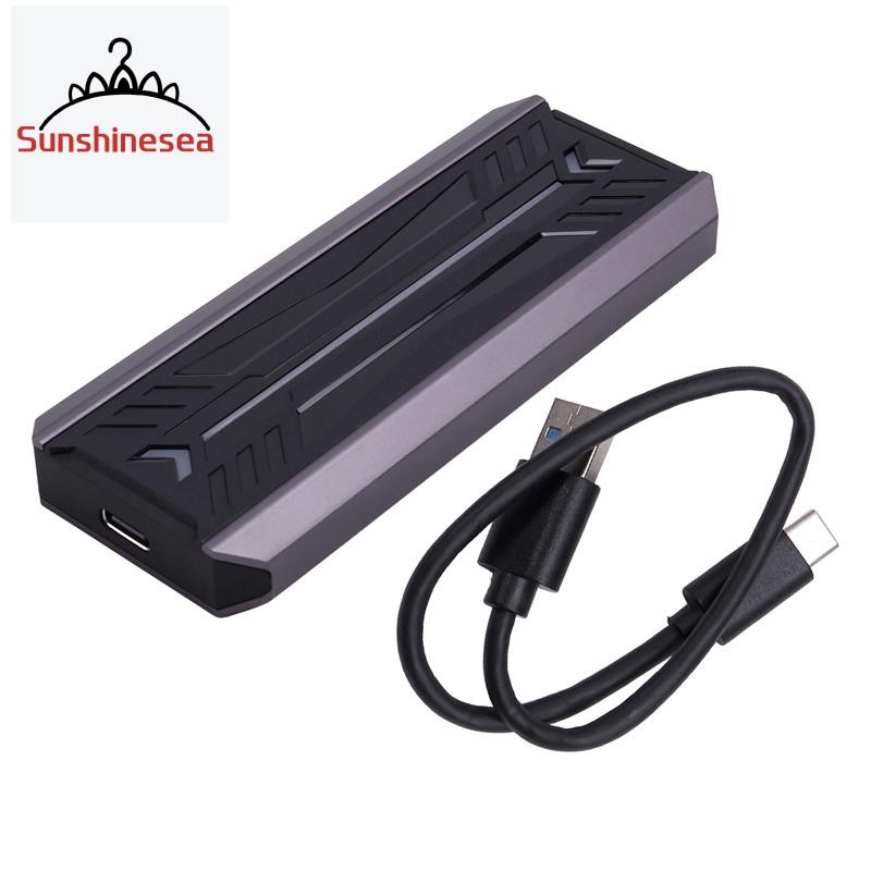 Dual Protocol SSD NVME M2 Hard Drive Enclosure RGB Aluminum M.2 to USB3 ...