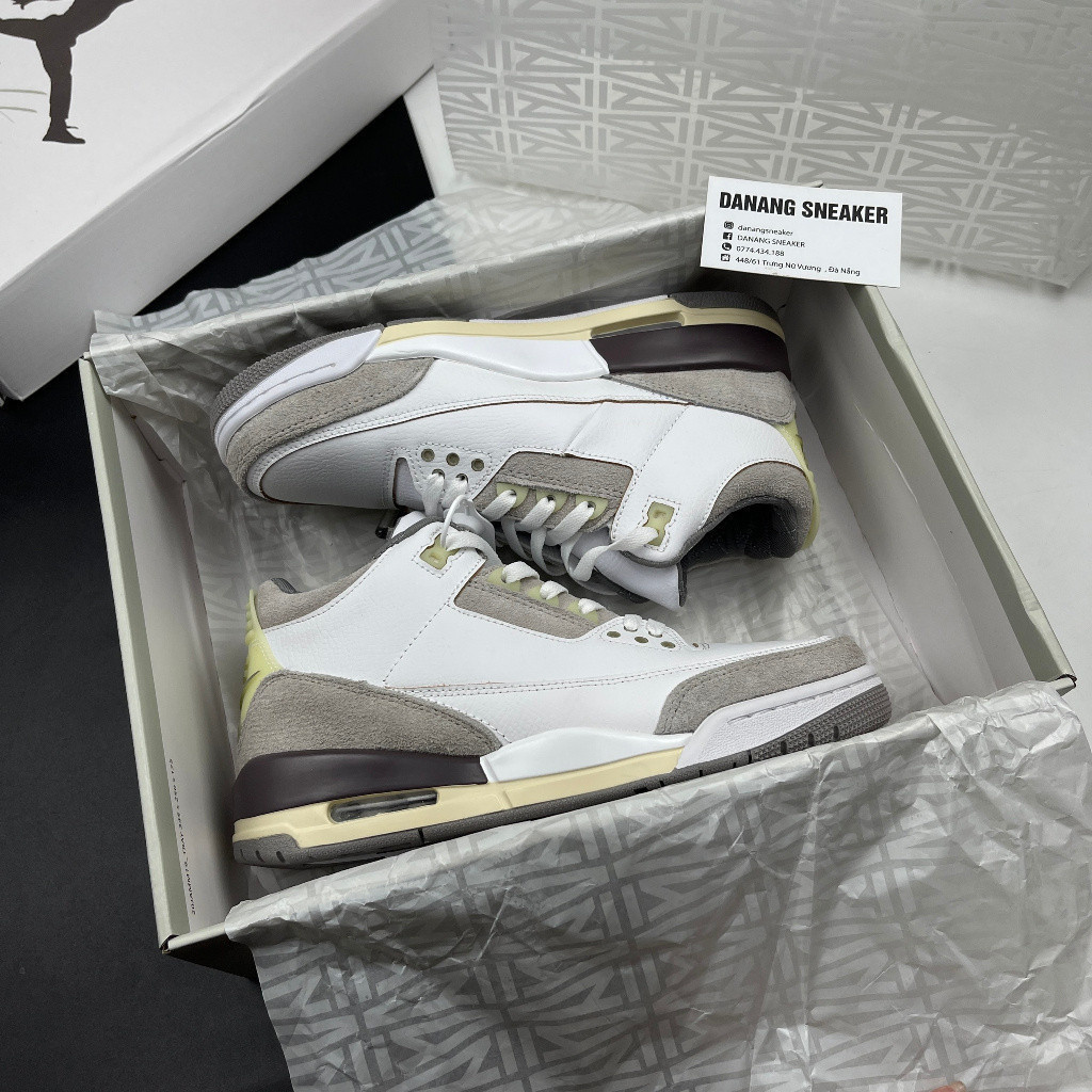 J-or-dan 3 Retro A Ma Maniere Sneakers (jd3 In White And Cream Color ...