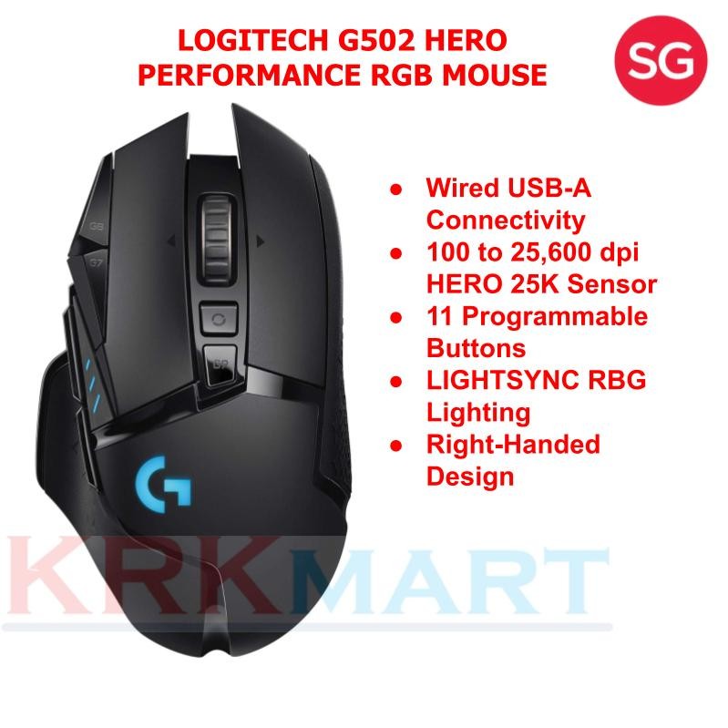 Logitech G502 HERO High Performance RGB Gaming Mouse with 11 ...