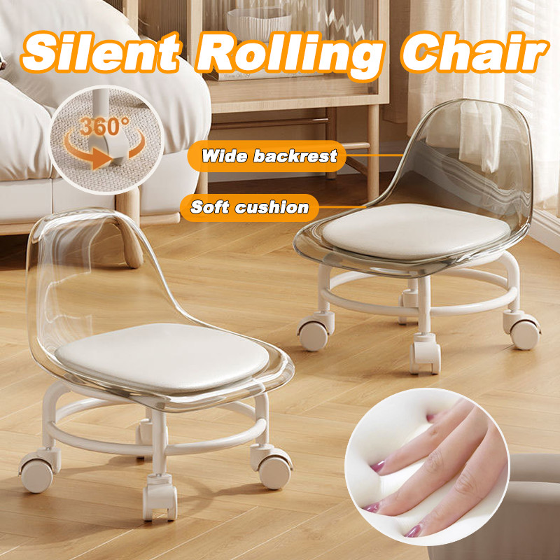 【Silent】Low Roller Seat Stool Pedicure Stool Portable Small 360 ...