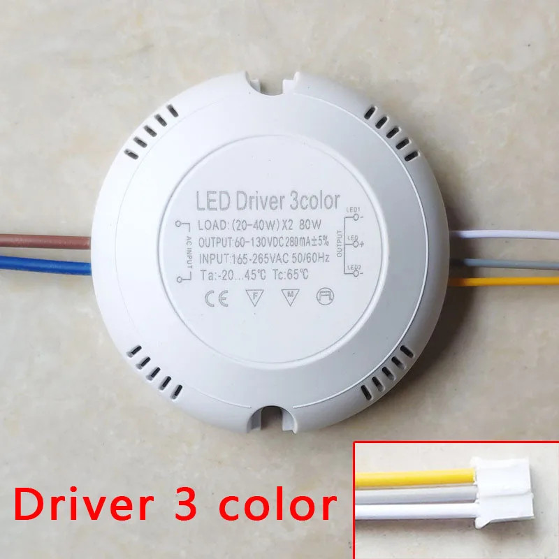 LED Driver Current 280mA 12-24W/20-40W SMD PCB light Ceiling Power Supply Double color 3Pin ...