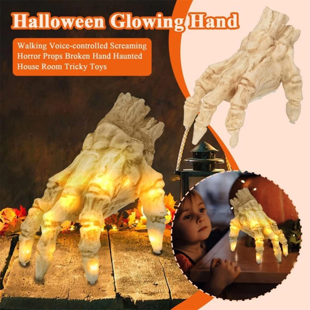 Horror Halloween Electric Crawling Prosthetic Hand, Skeleton Hand With ...