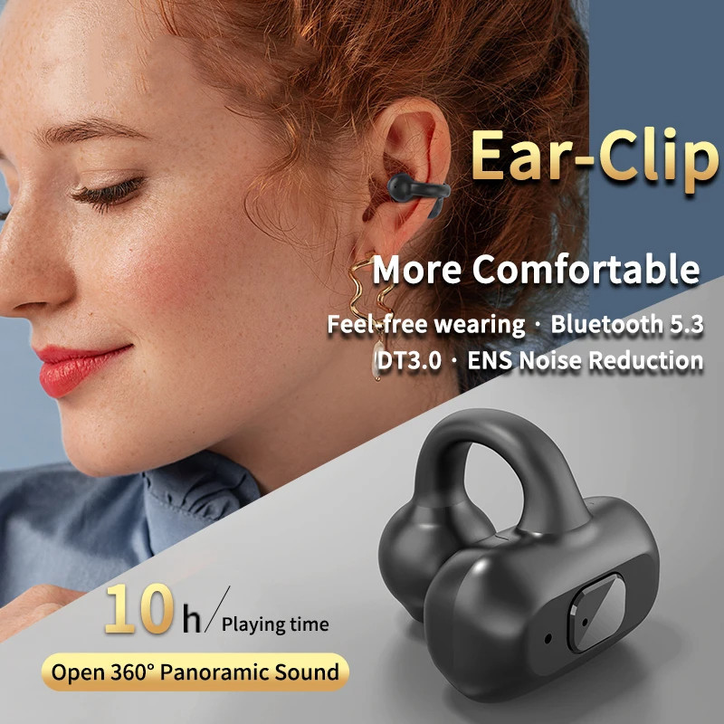2PCS Wireless Earphones Bluetooth 5.3 TWS Ear Clip on Headphones ...
