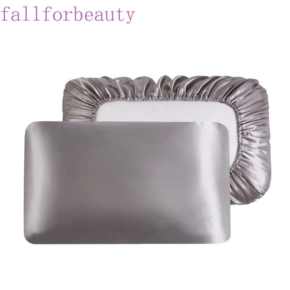 FALLFORBEAUTY 2pcs Silk Elastic Pillow Case, Solid Color Skin Friendly ...