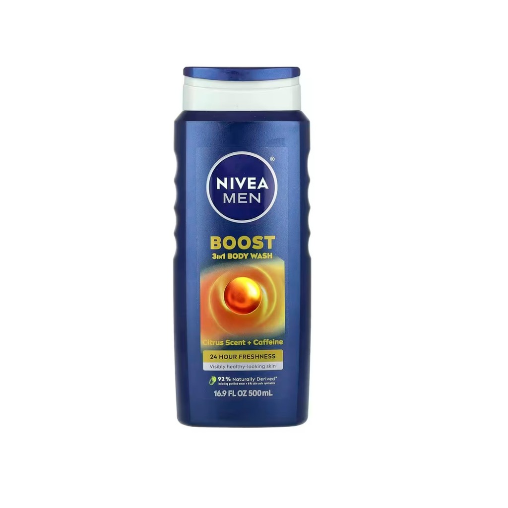 Nivea, Men, Boost 3-In-1 Body Wash, Citrus Scent + Caffeine, 16.9 fl oz ...