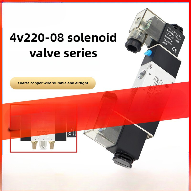 4v220-08 Solenoid Valve Air Valve Pneumatic Control Valve 220V Two ...