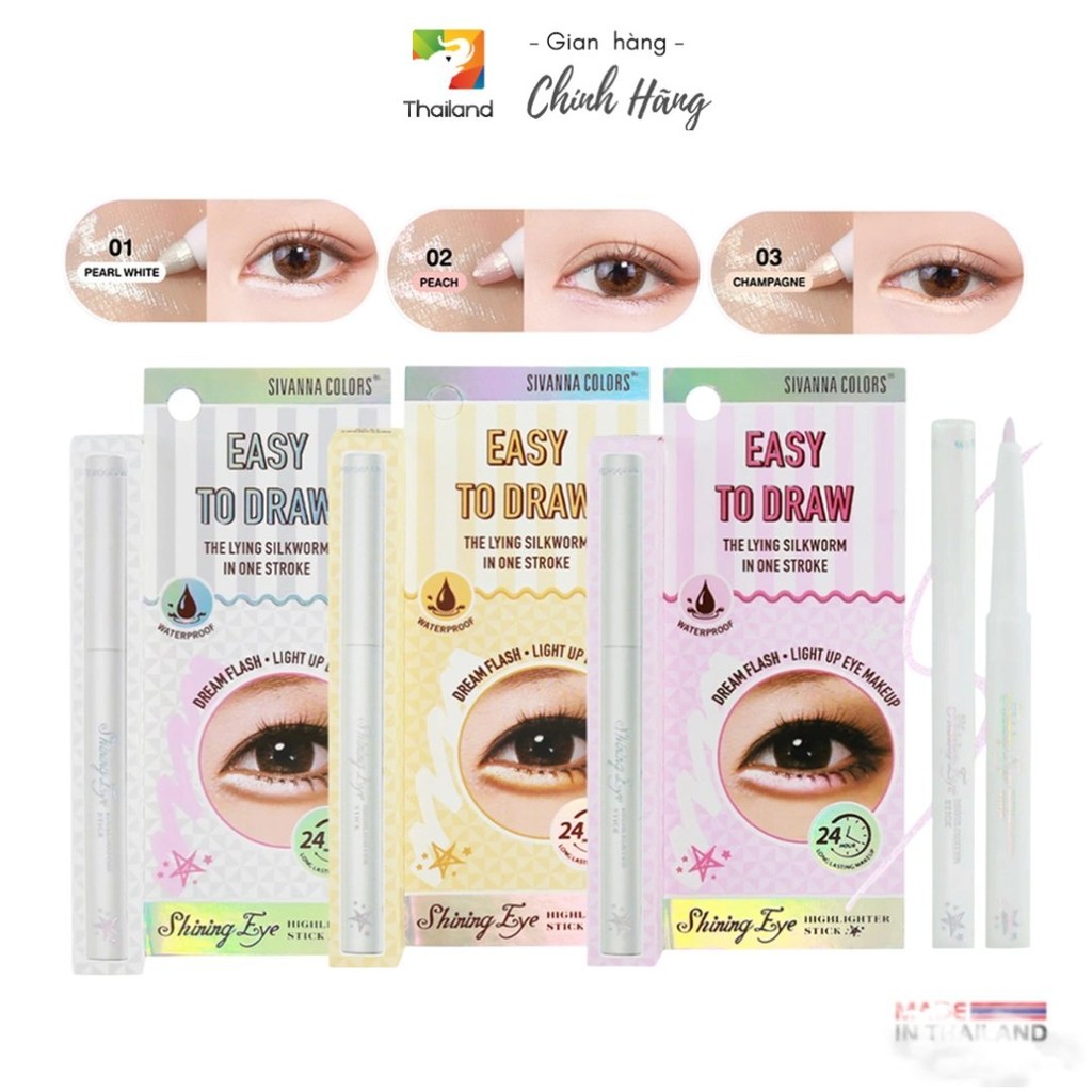 Sivanna Colors Easy To Draw Shining Eye Highlighter Stick | Shopee ...