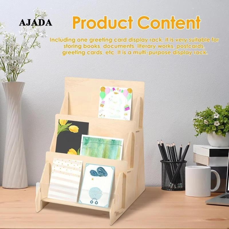 [AJAZ] Greeting Card Display Stand 3 Tier Postcard Holder for Sticker ...
