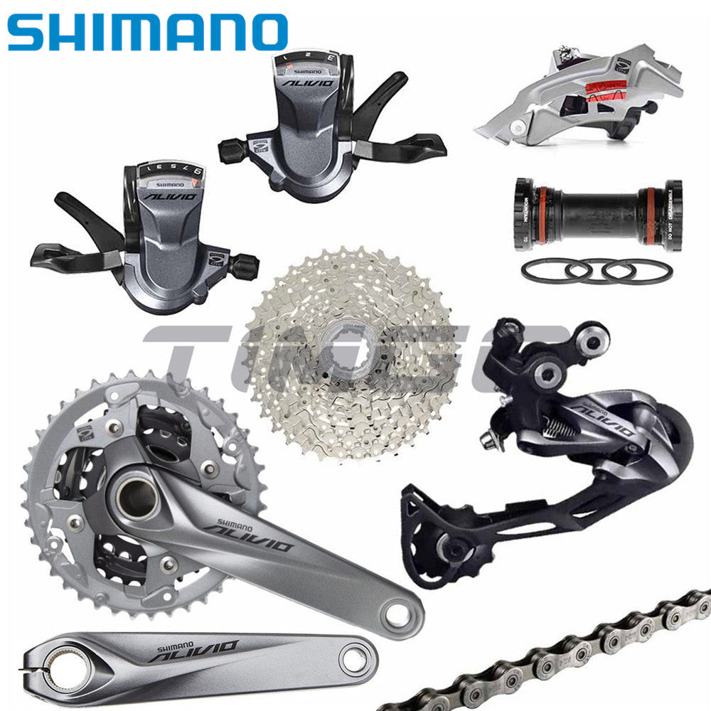 Shimano Alivio M4000 MTB Bike 3×9 Speed Groupset FC-M4050 Crankset BB ...