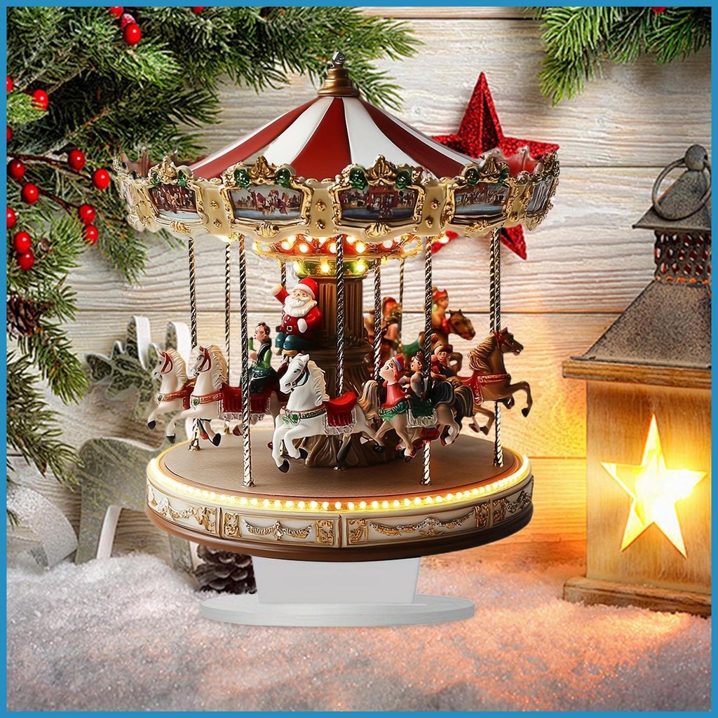 Carousel Decor 2D Carousel Festive Decoration Christmas Village House ...