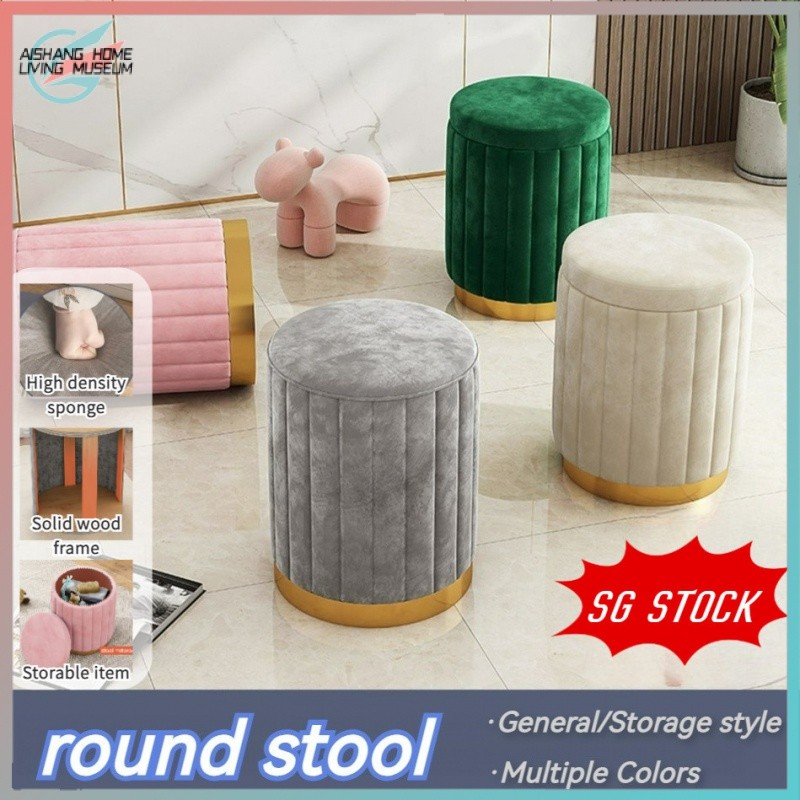 🔥SG STOCK Dressing stool storage stool make up stool ottoman vanity ...