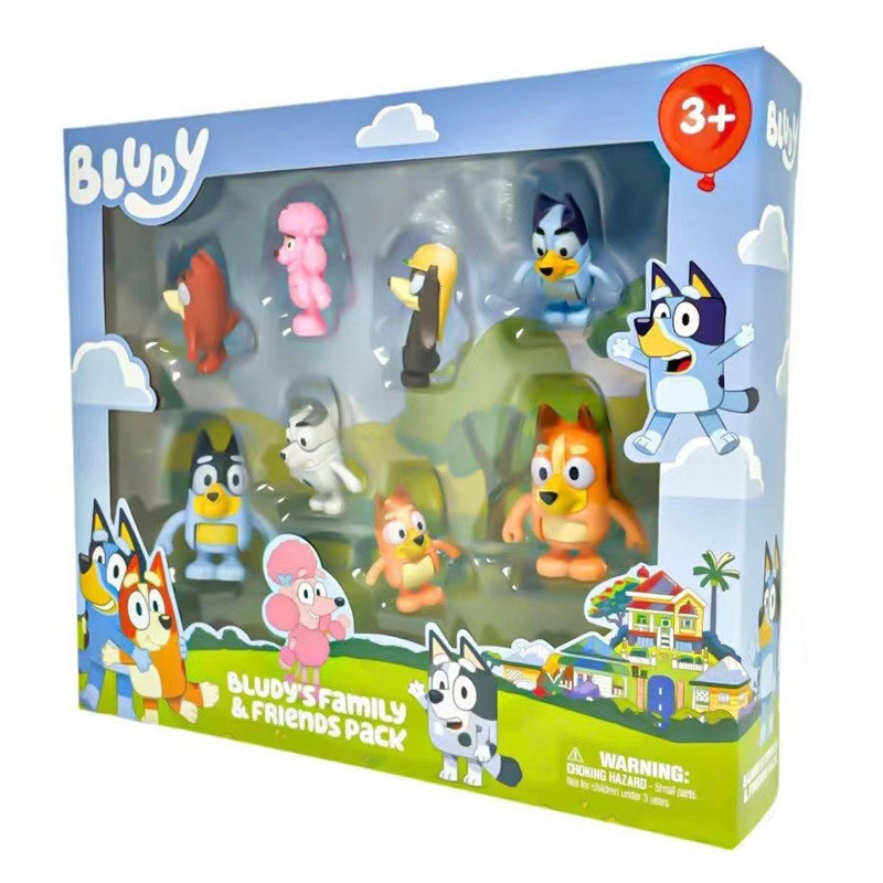 8Pcs/Set Anime Bluey Family Bluey Christine Heeler Bingo Bandit Chilli ...