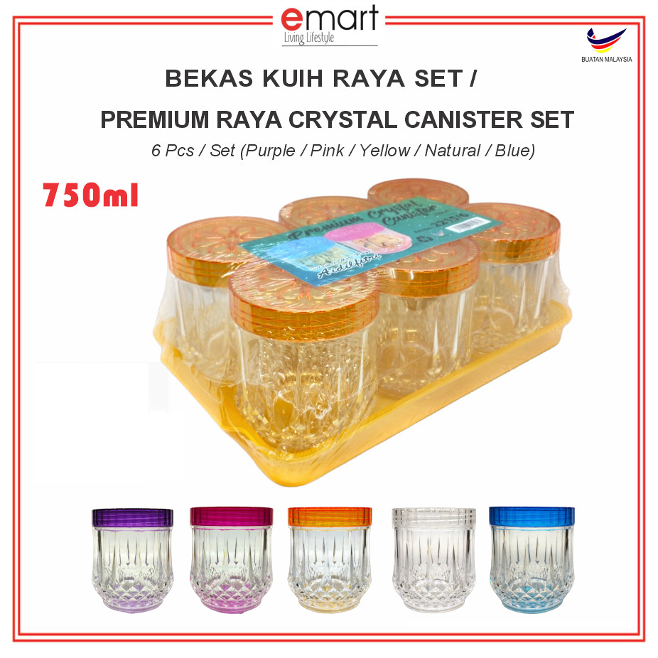Set Bekas Kuih Raya, Sparkling Canister Set, Premium Cookies Canister ...