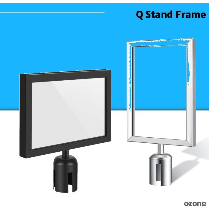 A4 Queue Pole Stand Display Board Signage Vertical Horizontal | Shopee ...
