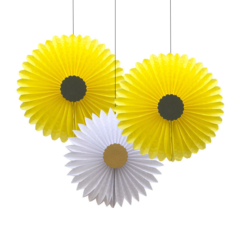 Paper fan flower round paper flower fan set Wedding party birthday ...