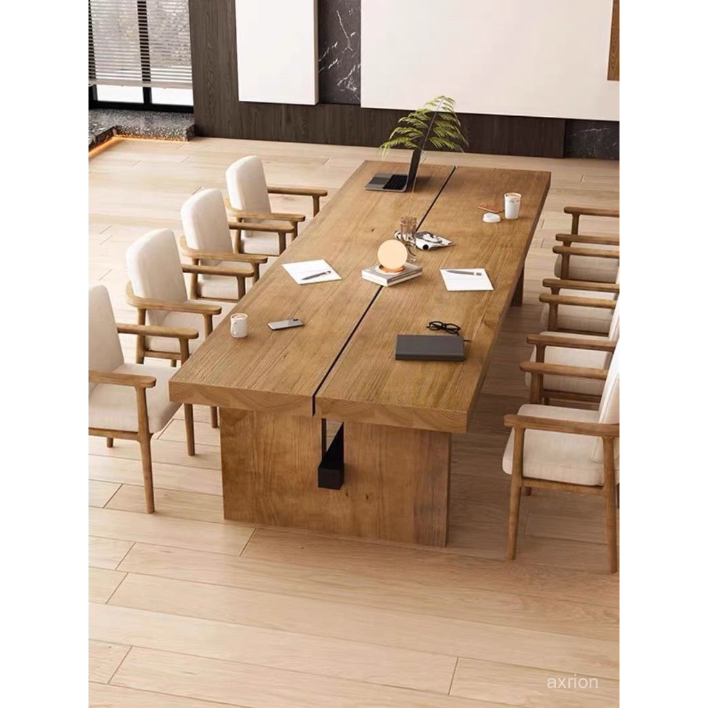 Simple Modern Large Office Table Solid Wood Long Negotiation Table and ...