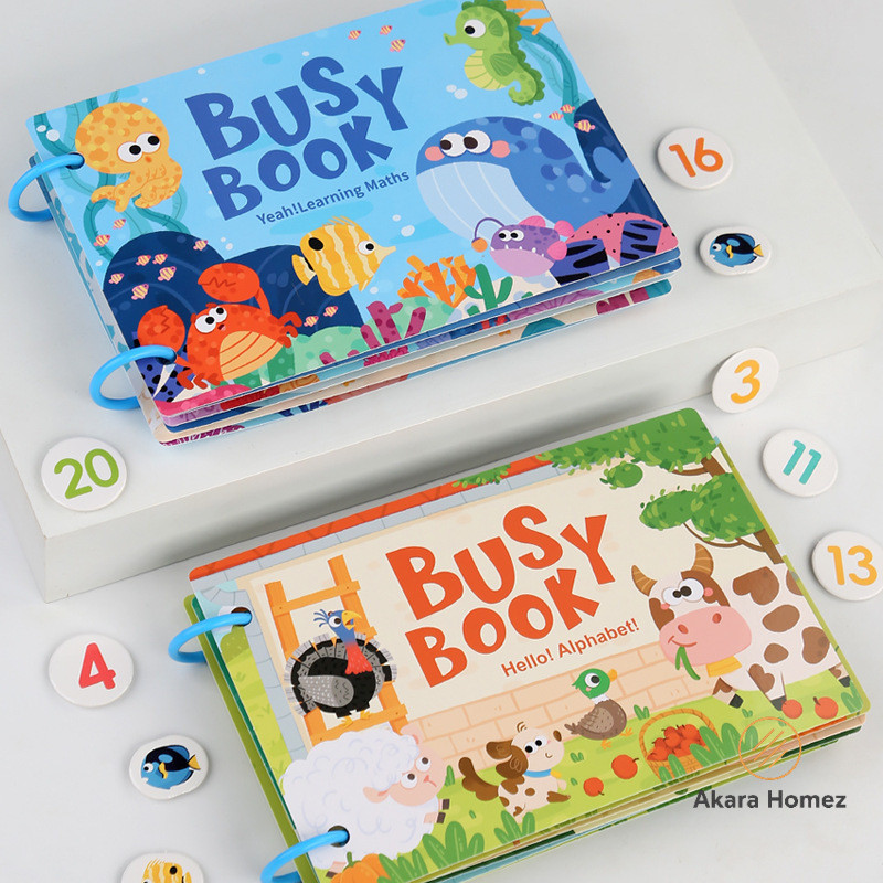 Akara Busy Book Quiet Book Books for Early Education Cognitive Puzzle ...