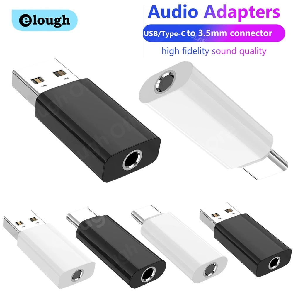 Elough USB/USB C to 3 5 mm Jack Audio Adapter For Samsung Xiaomi Type C ...