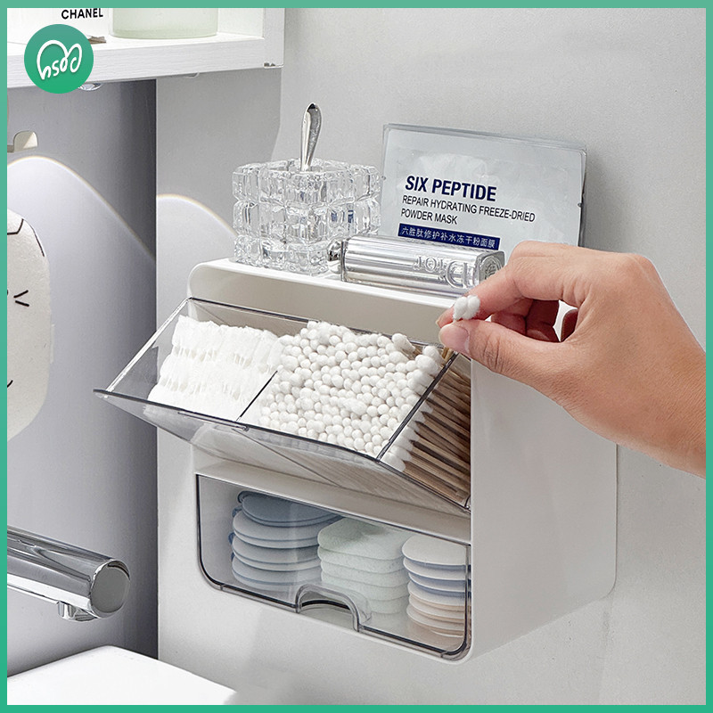 Bathroom multi compartment drawer storage box / bathroom shelf wall ...