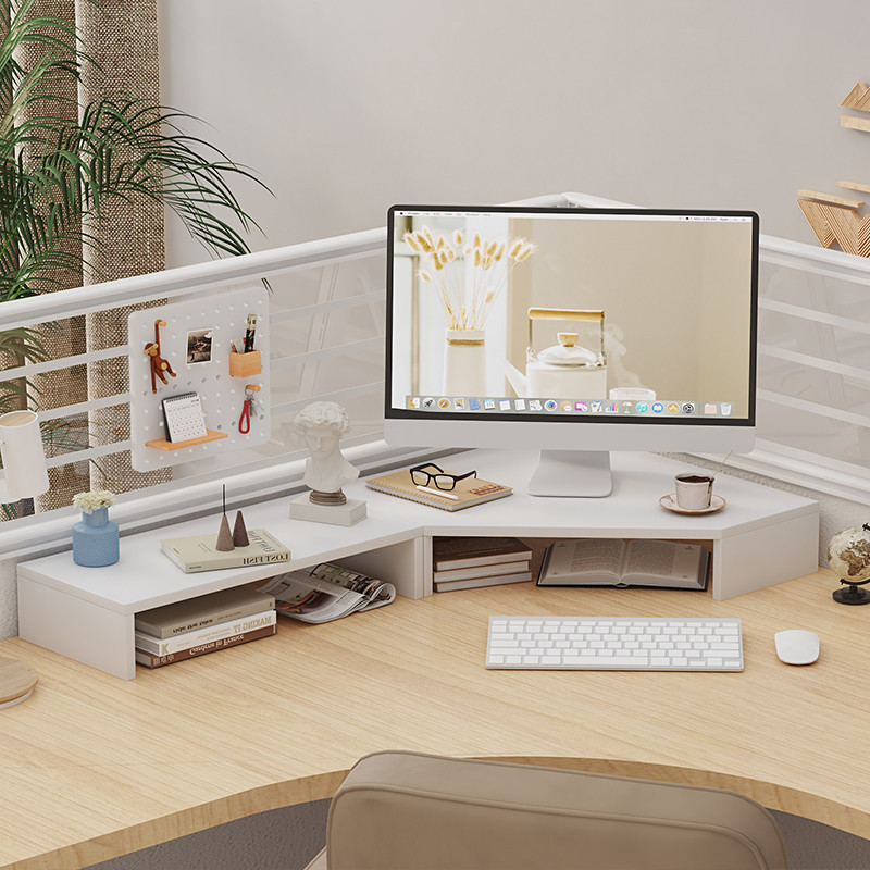 [in stock] Computer Riser Office Desk Storage Elevated Shelf Desktop ...