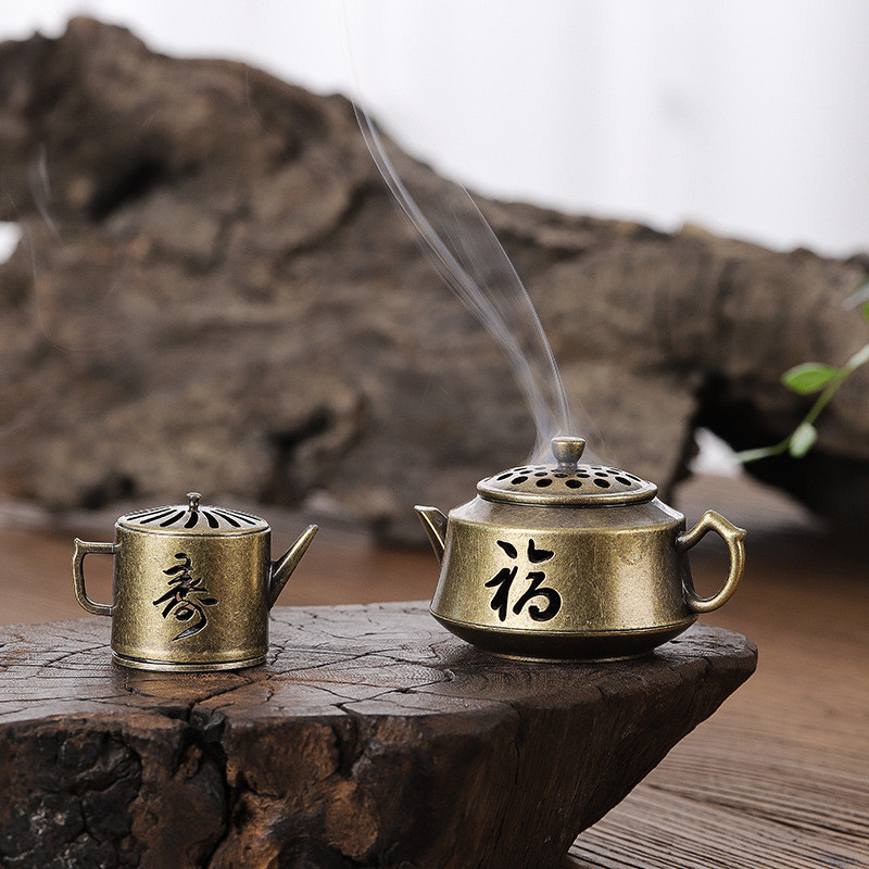 Mini Teapot Aromatherapy Furnace Alloy Small Incense Burner Xiangyun ...