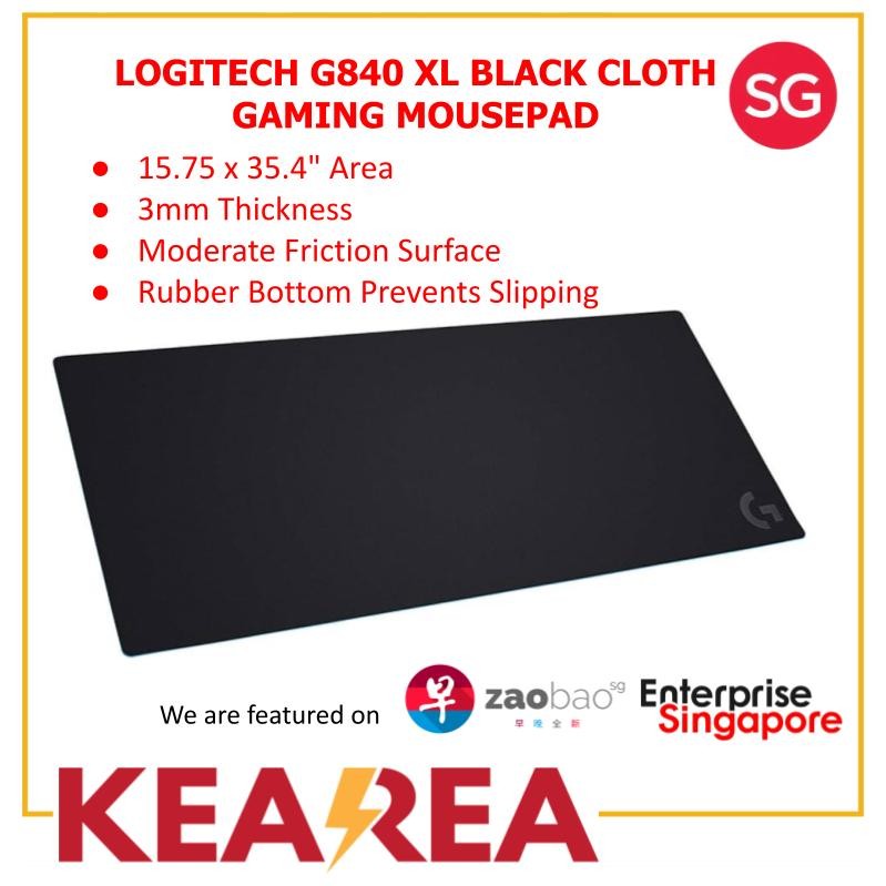 Logitech G840 XL Cloth Gaming Mousepad, Performance-tuned Rubber Base ...