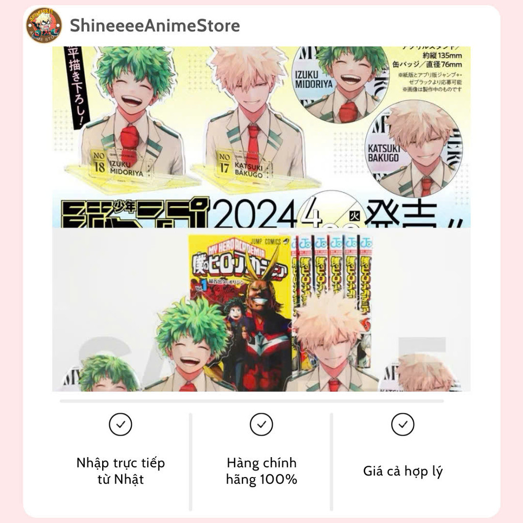 [Genuine] Standee and Badge/Jump Badge GIGA Deku Izuku Midoriya, Bakugo ...