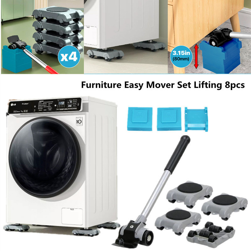 Furniture Lifter Heavy Appliance Dolly Rollers Wheel Slider Mover Tool ...