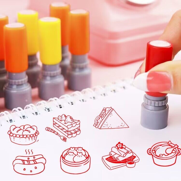 Chinese Food Cartoon Seal Local Flavor Snack Travel Plastic Stamp ...