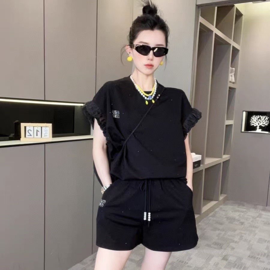 Spring Summer Latest Style Casual Hot Diamond Small Top Small Skirt ...