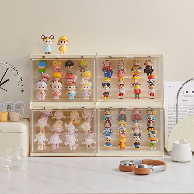 Acrylic Doll Display Case PoP Mart Storage Organizer Labubu Storage Box ...