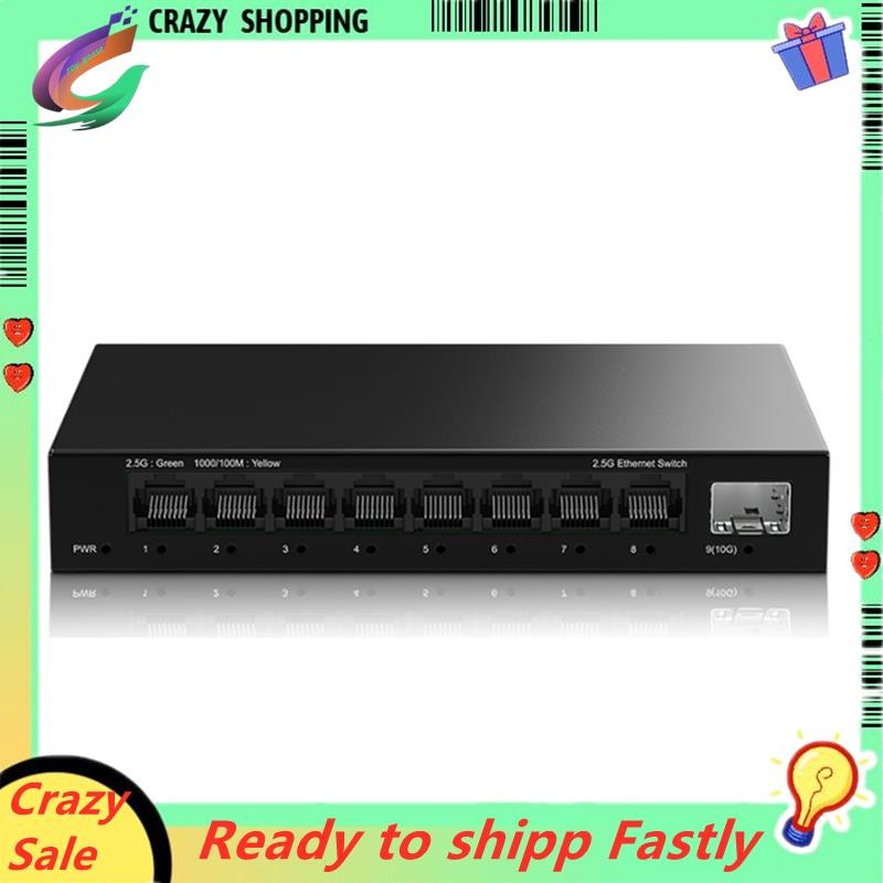 2.5Gb 8 Port Network Switch 2.5Gbps Unmanaged Ethernet Switch with 10Gb ...