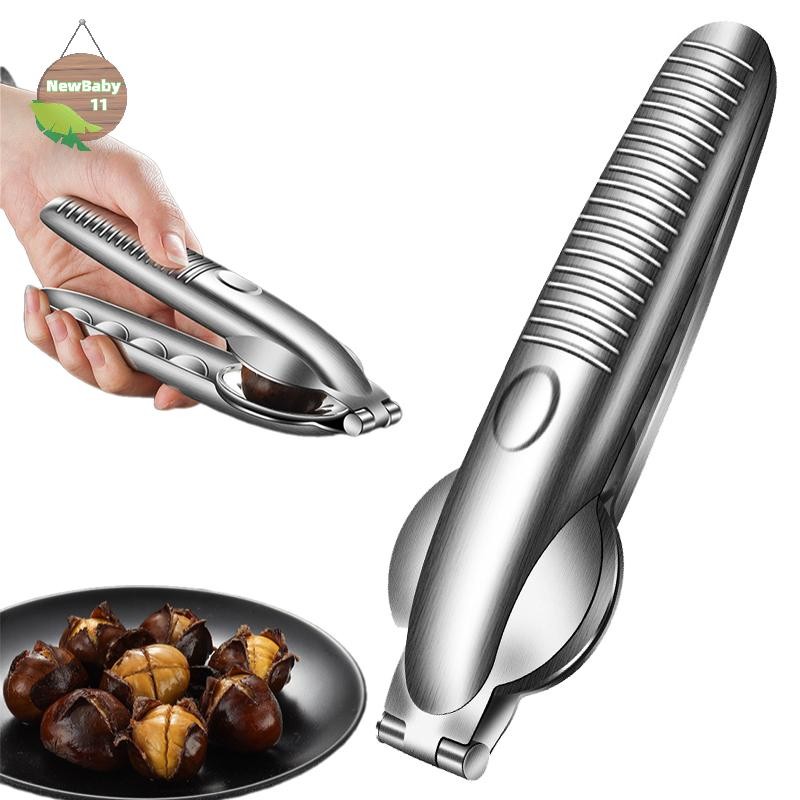NBBY Nutcracker Chestnut Opener, Portable Nutcracker Chestnut Clip,304 Stainless Steel, Upgrade ...