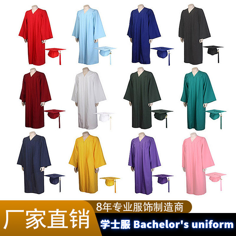 2024New Woven Baccalaureate Gown American Adult Graduation Dress ...