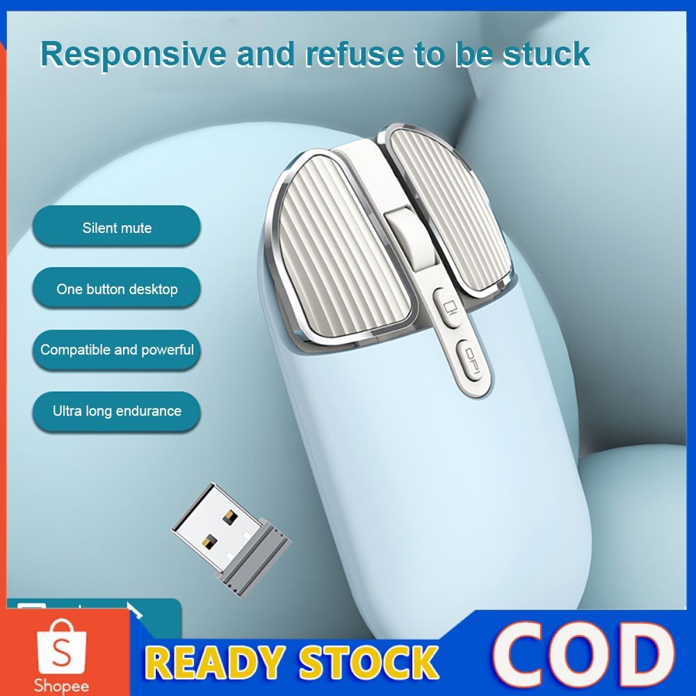 Thin Wireless Mouse For Tablet Notebook Portable Charging 2.4G USB ...