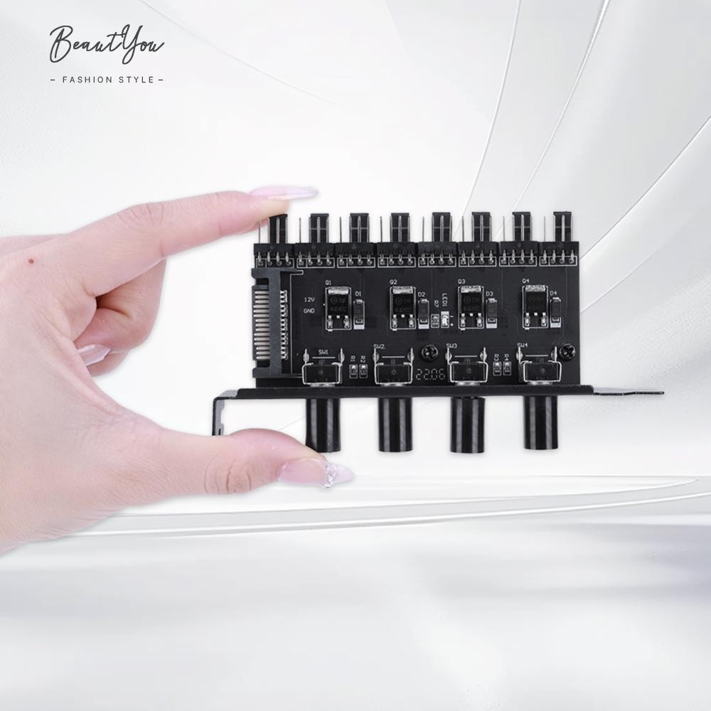 PC Chassis Fan Hub SATA/4 Pin Adapter 8 Channel PC Fan Hub 4 Knob ...