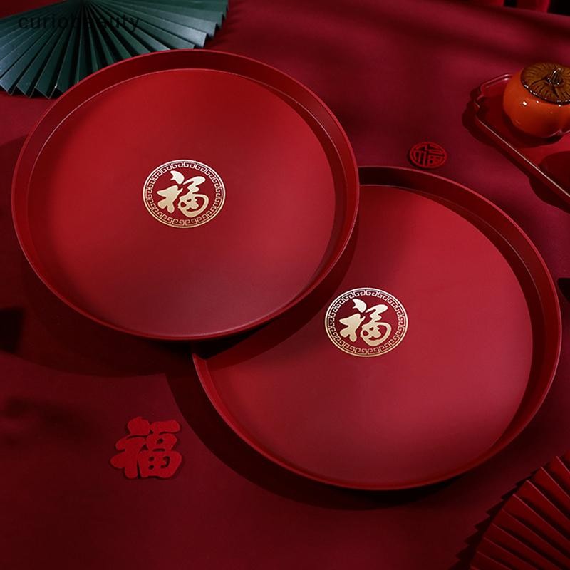 # curcur # Hot Chinese Red Plastic Tray Oblong Round Square Toast Xi ...