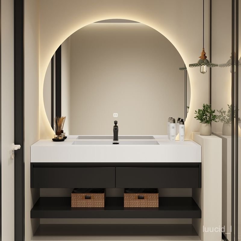 Stone Plate Integrated Double-Layer Ceramic Washbasin Seamless ...