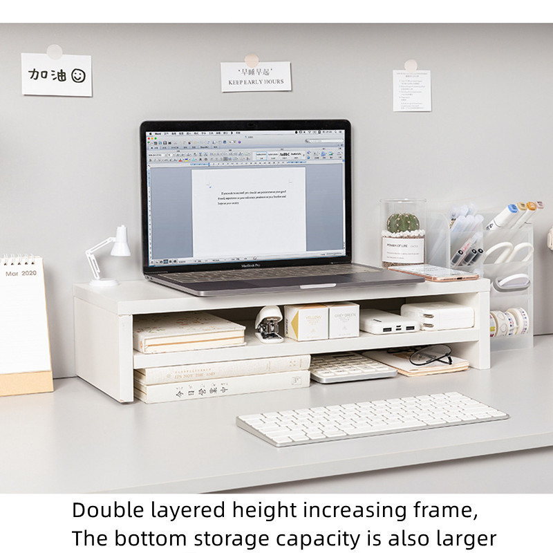 Double Layered Stretching Monitor Stand Office Computer Monitor ...