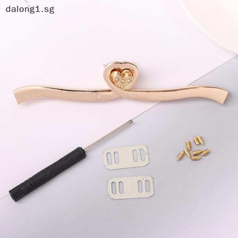 [dalong1] Metal Rotary Lock Bag Hardware Heart Shape DIY Durable Woven ...